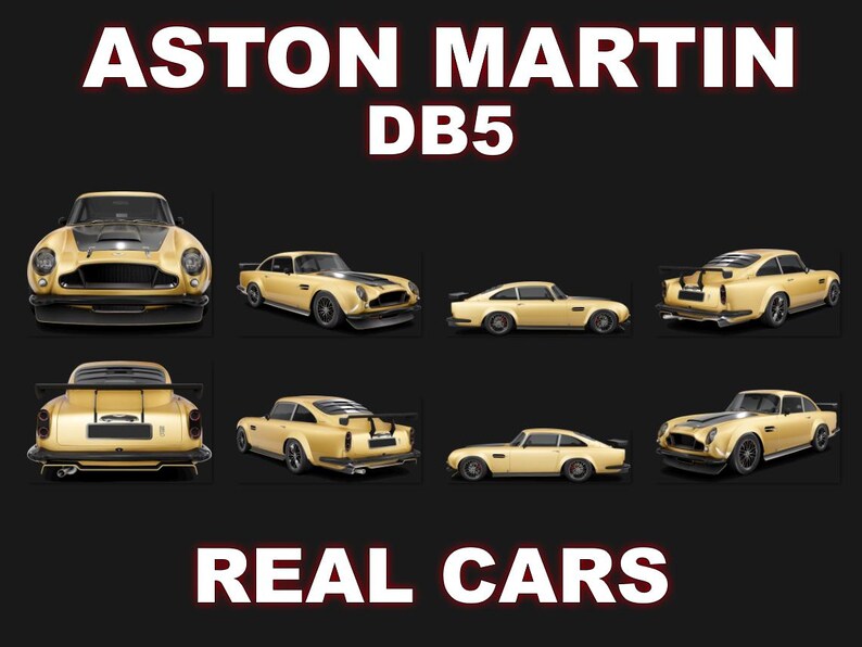 Aston Martin DB5 Clipart Set | Classic Car PNG, 2K Resolution - Etsy
