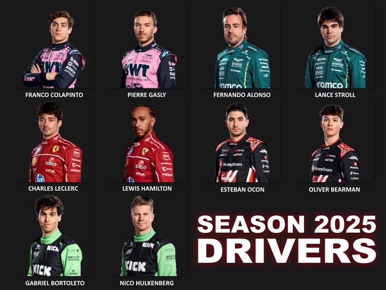 F1 Drivers & Cars 2025 PNG Mega Pack: Transparent Files - Etsy