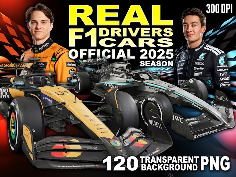 F1 Drivers & Cars 2025 PNG Mega Pack: Transparent Files - Etsy