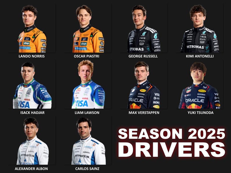 F1 Drivers & Cars 2025 PNG Mega Pack: Transparent Files - Etsy