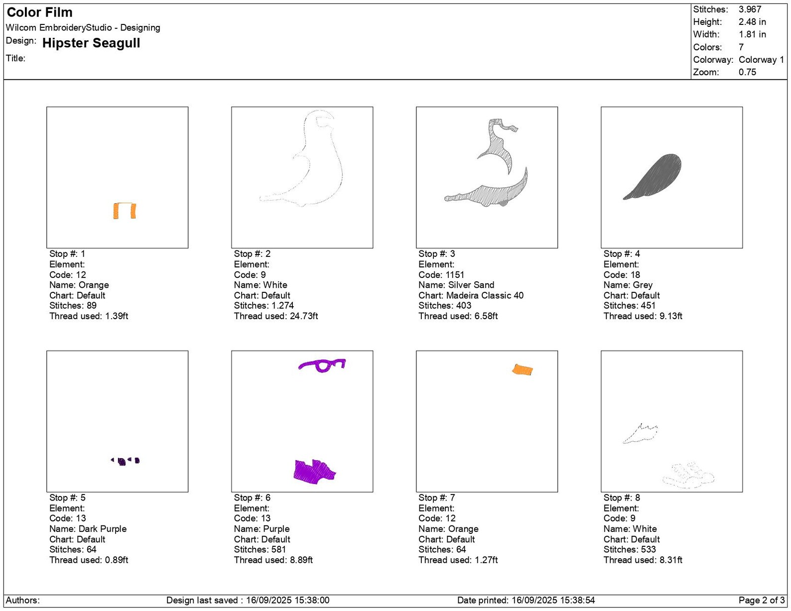 Hipster Seagull Embroidery Design - Cool Seagull in Sneakers - EMB File ...