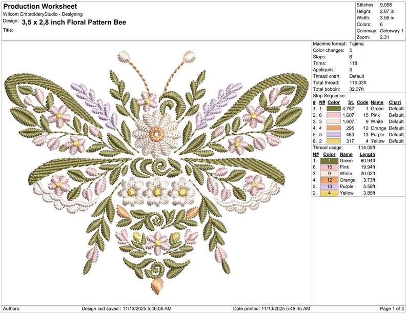 Floral Bee Embroidery Design | Botanical Art (EMB Included) - Etsy