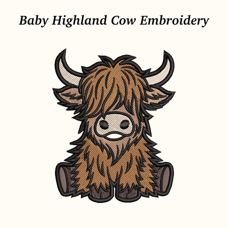 Highland Cow Embroidery Design - Etsy