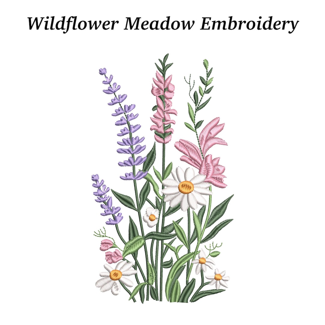 Wildflower Meadow Embroidery Design | Floral Garden Pattern (EMB ...