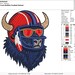 Buffalo Football Embroidery Designs Set, 4 Styles of Buffalo Mascot EMB ...