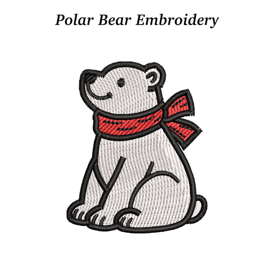 Polar Bear Embroidery Design: Winter Wildlife Pattern (instant Download ...