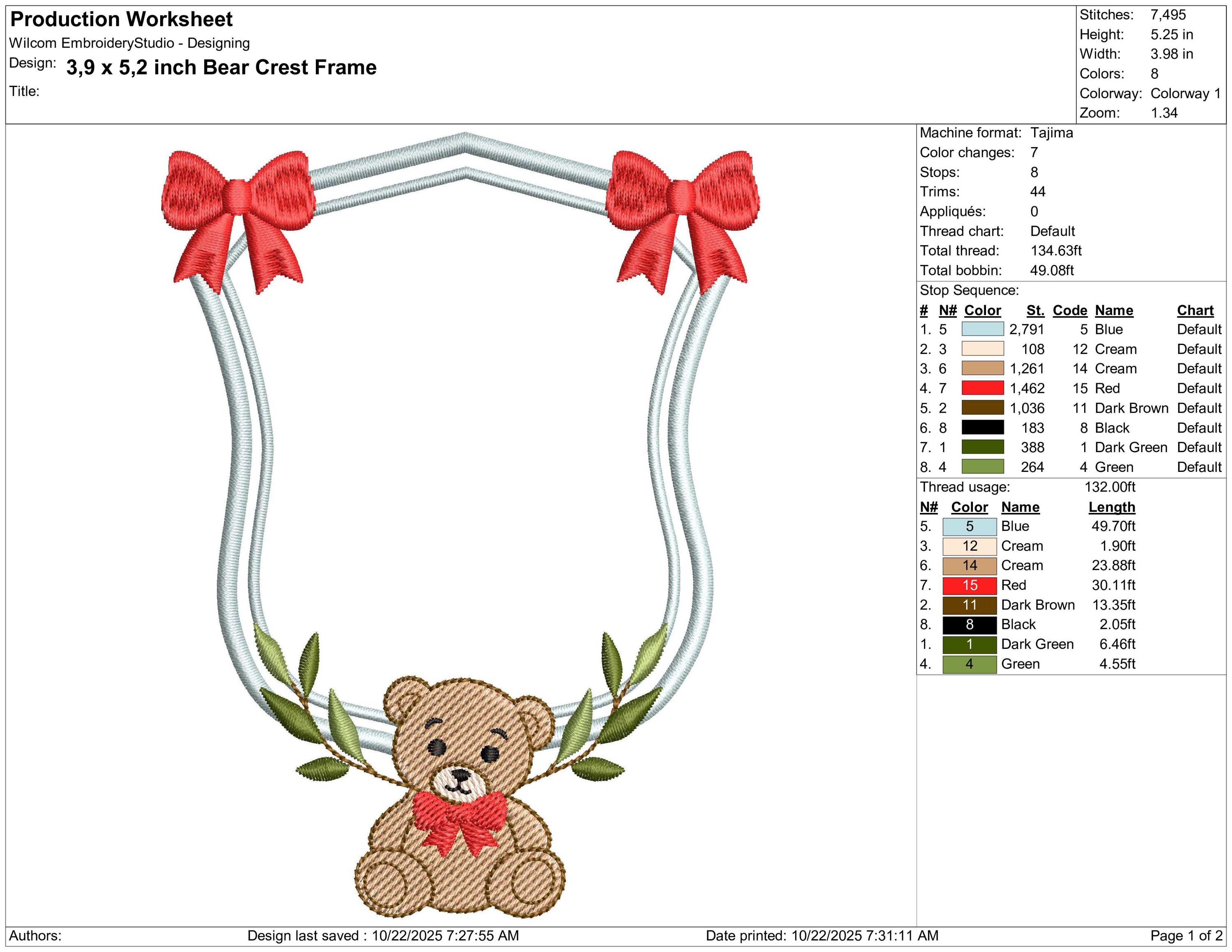 Baby Crest Frame Embroidery Designs | Mallard, Teddy, Retriever (EMB ...