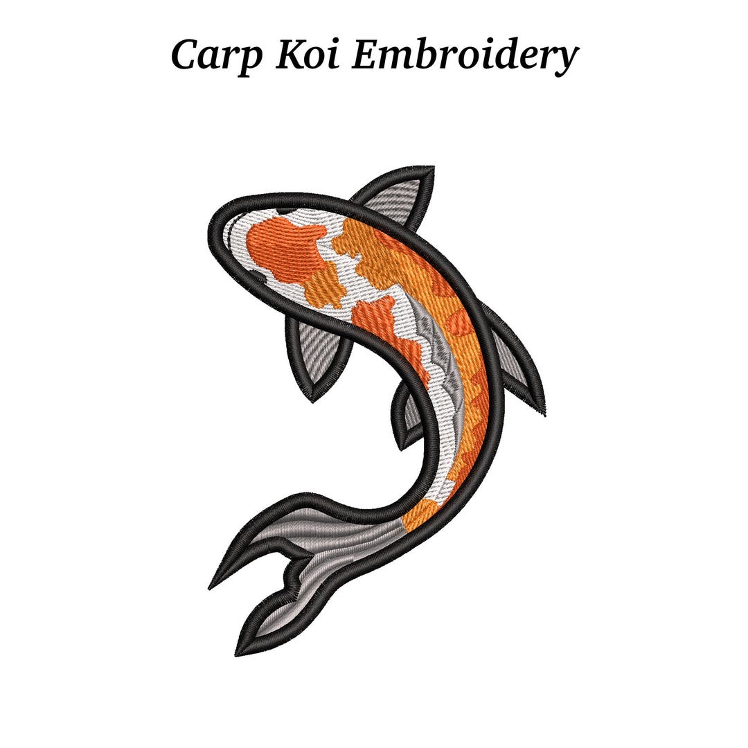 Koi Fish Embroidery Design: Japanese Lucky Carp (EMB Included) - Etsy