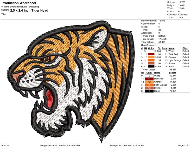 Tiger Head Embroidery Design, Wild Animal Pattern, Jungle Safari ...
