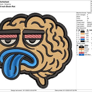 Brain Rot Embroidery Design: Funny Meme Pattern (EMB Files) - Etsy