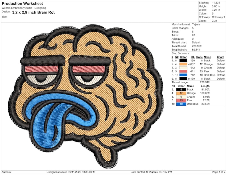 Brain Rot Embroidery Design: Funny Meme Pattern (EMB Files) - Etsy
