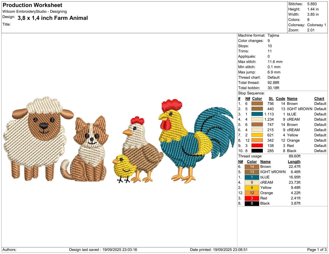 Farm Animal Embroidery Design: Rustic Barnyard Stitch Motif (instant ...