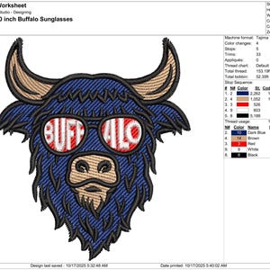 Buffalo Football Embroidery Designs Set, 4 Styles of Buffalo Mascot EMB ...