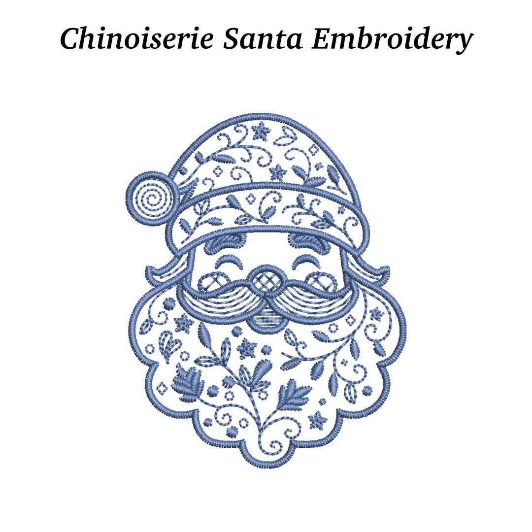 Chinoiserie Santa Embroidery Design: Elegant Christmas Machine ...