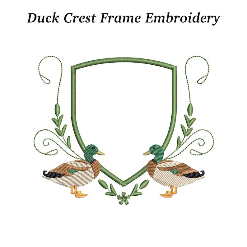 Duck Crest Frame Embroidery Design, Waterfowl Pattern (EMB Included) - Etsy
