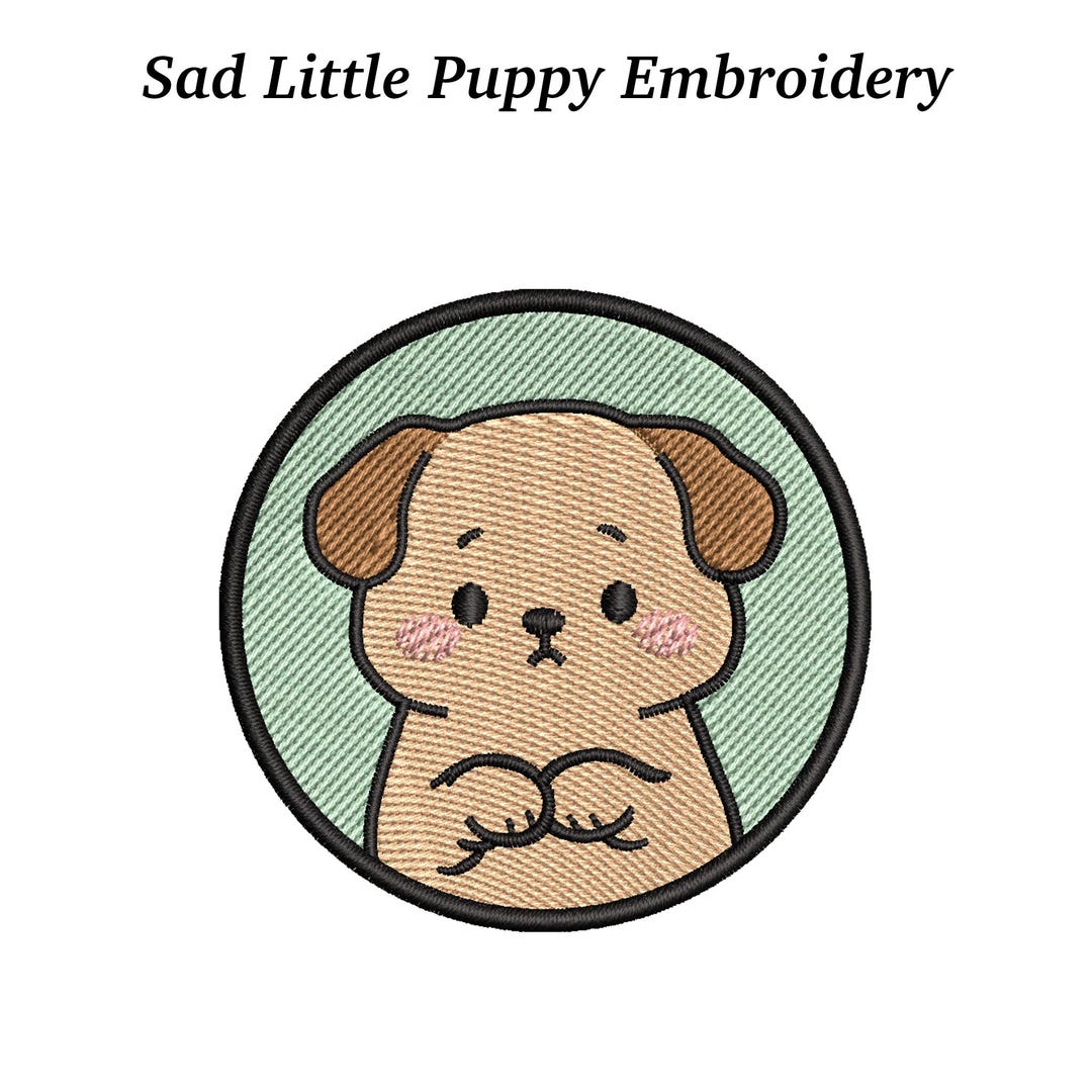 Sad Puppy Embroidery Design, Crying Dog Cartoon Pattern (EMB Included ...