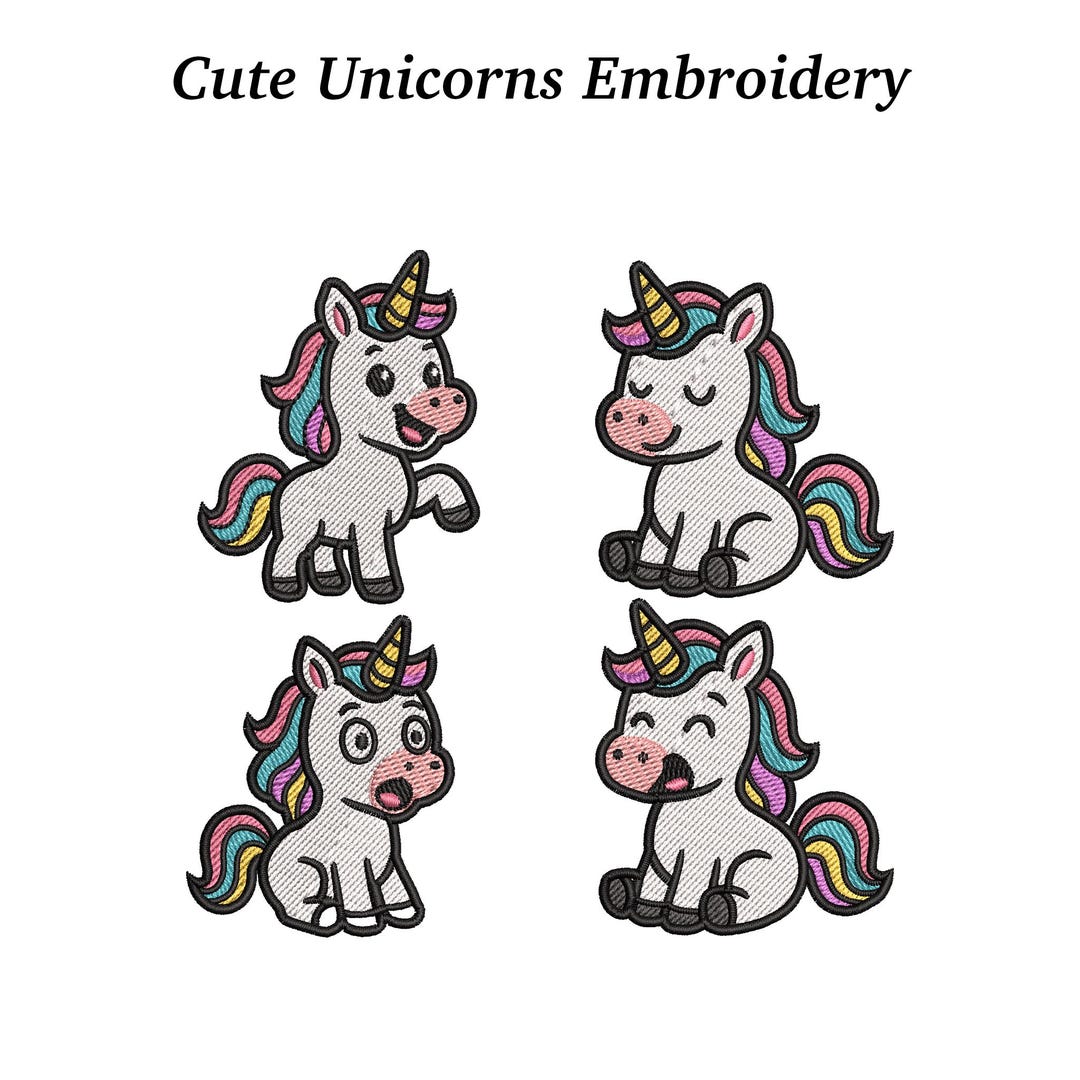 Unicorns Machine Embroidery Design, Fantasy Animal File (EMB Included ...