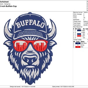 Buffalo Football Embroidery Designs Set, 4 Styles of Buffalo Mascot EMB ...