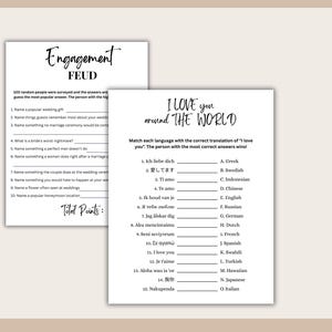 Printable Engagement Party Games Engagement Game Bundle Proposal ...