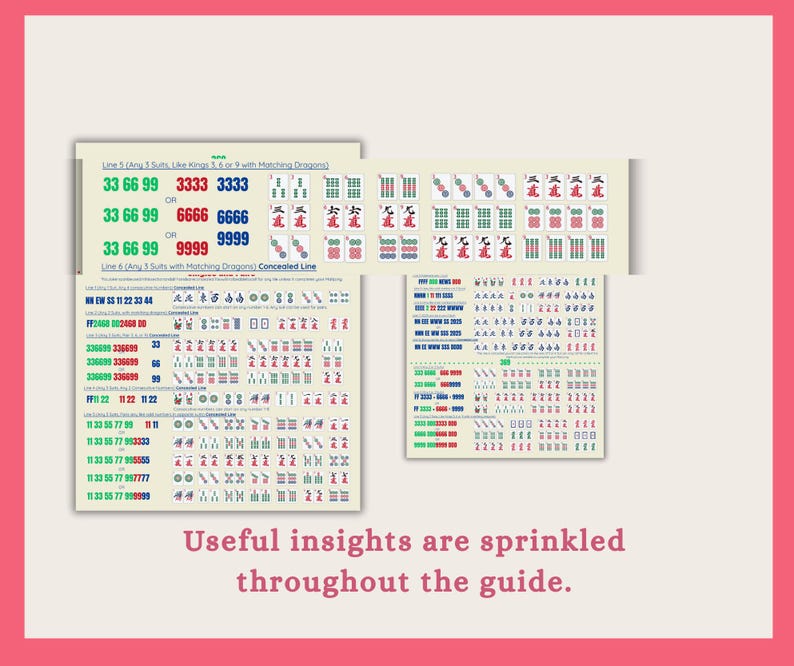 Mahjong 2025 Printable Cheat Sheet, NMJL Card 2025 Hands Guide ...