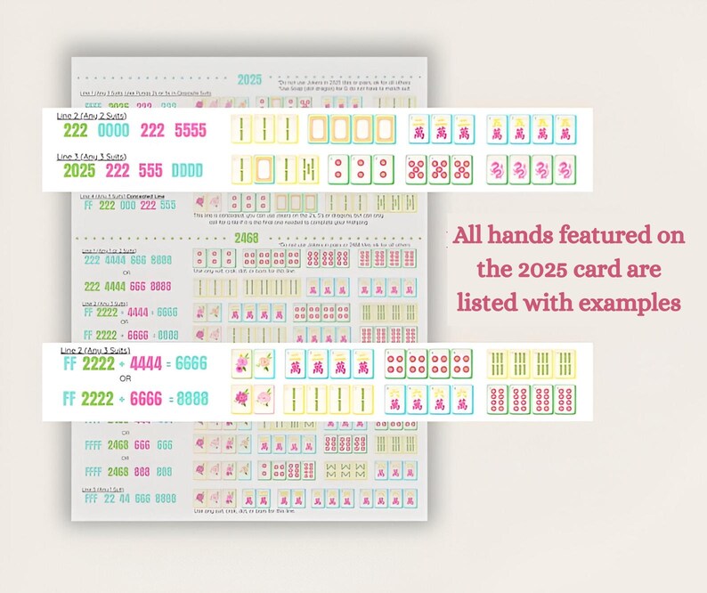 2025 NMJL Mahjong Cheat Sheet: Beginner-friendly Quick Reference ...