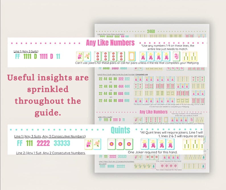 2025 NMJL Mahjong Cheat Sheet: Beginner-friendly Quick Reference ...