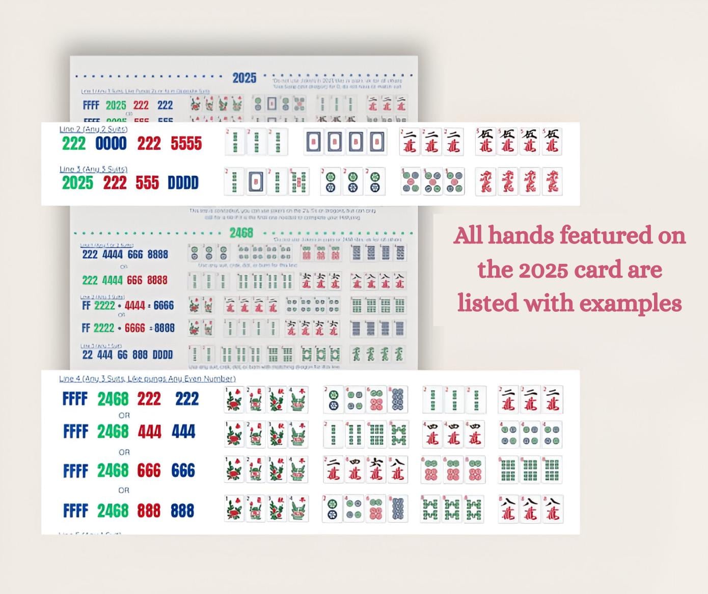 2025 NMJL Mahjong Cheat Sheet: Beginner-friendly Quick Reference ...