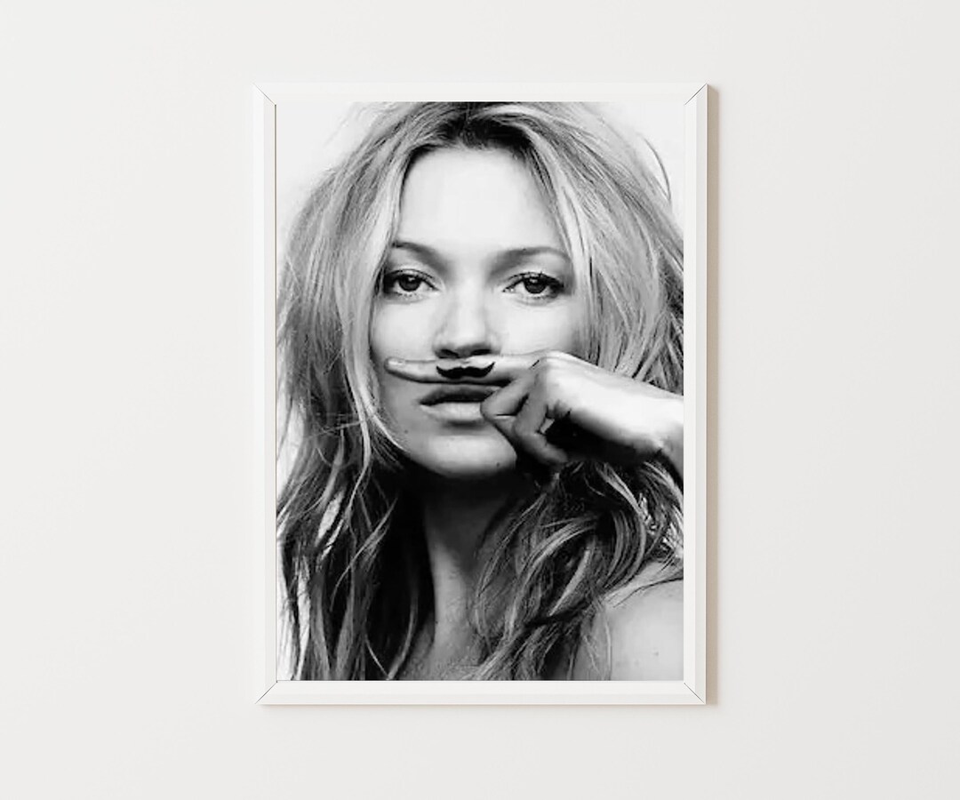 Kate Moss Poster, Life is a Joke Wall Art, Black and White Model Poster ...