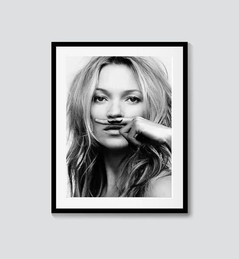 Kate Moss Poster, Life is a Joke Wall Art, Black and White Model Poster ...