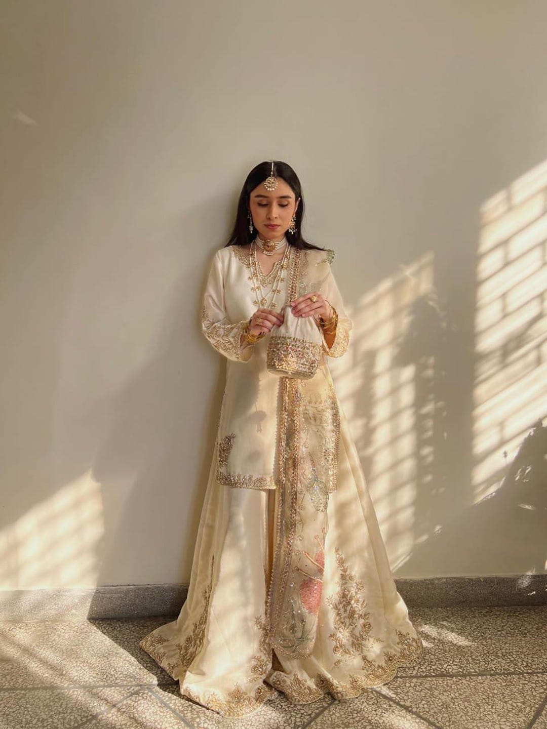 Pakistani Luxury Bridal Wear Hand Embroidered Nikkah Outfit| Luxury ...