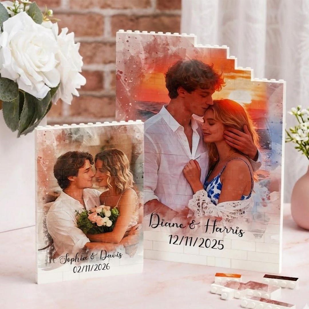 Personalized Couple Photo Building Blocks, Custom Picture Block Puzzles ...