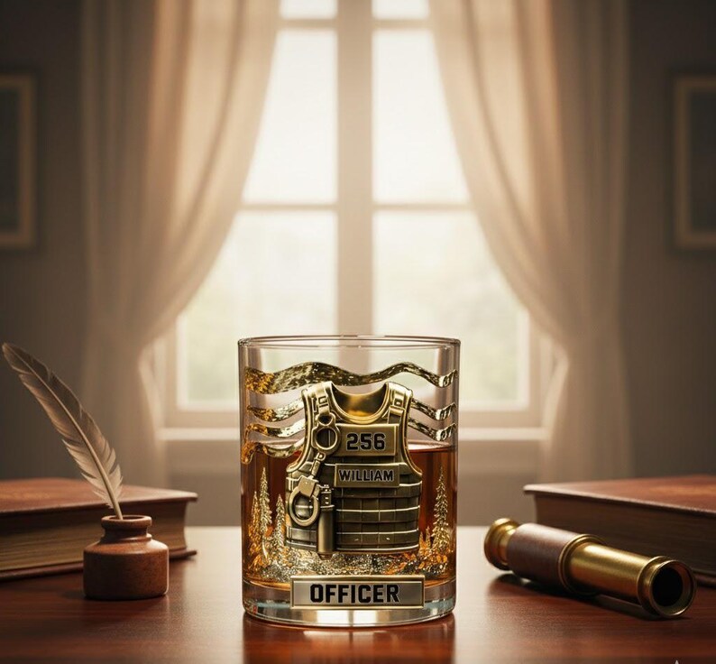 Custom Police Officer Whiskey Glass, Police Wine Glass, Police Officer ...