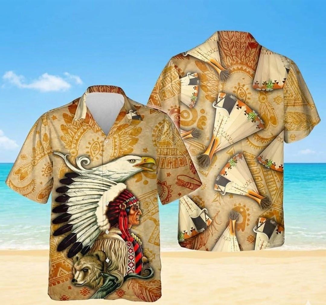 Native American Hawk Hawaiian Shirt, Native Support Shirt, Indigenous ...