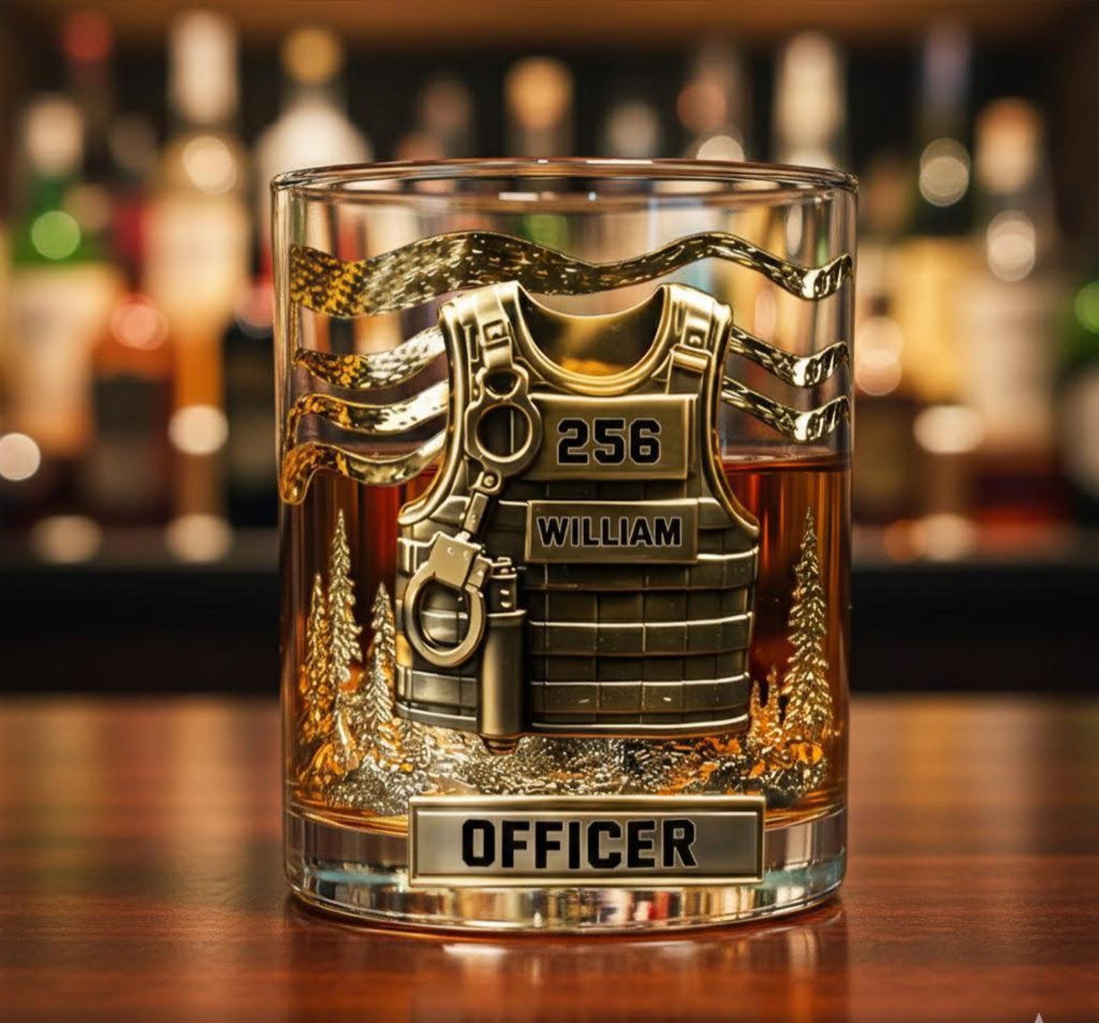 Custom Police Officer Whiskey Glass, Police Wine Glass, Police Officer ...