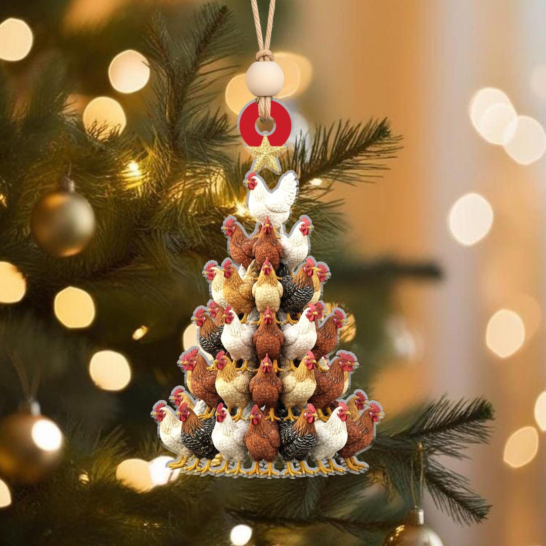 Chicken Christmas Tree Ornament, Custom Hen House Ornament, Chicken ...