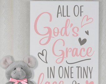 Rustic Nursery Wooden Sign all of God's Grace in One - Etsy