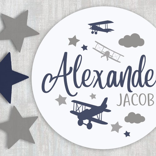 Airplane Nursery Aviation Name Sign With Airplanes | Etsy