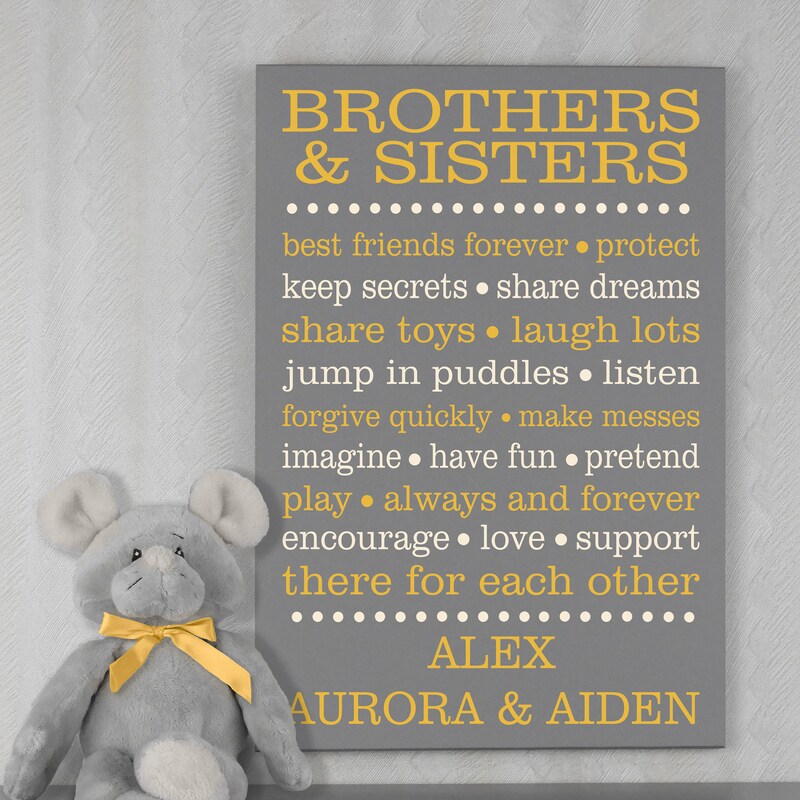 Brother and Sister Wall Art - Etsy