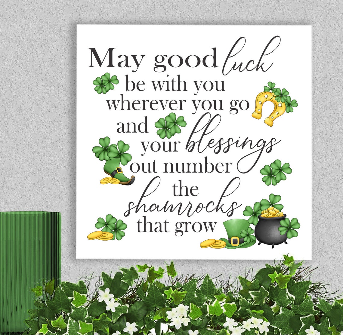 Irish Blessings Sign: may Good Luck Be With You... - Etsy