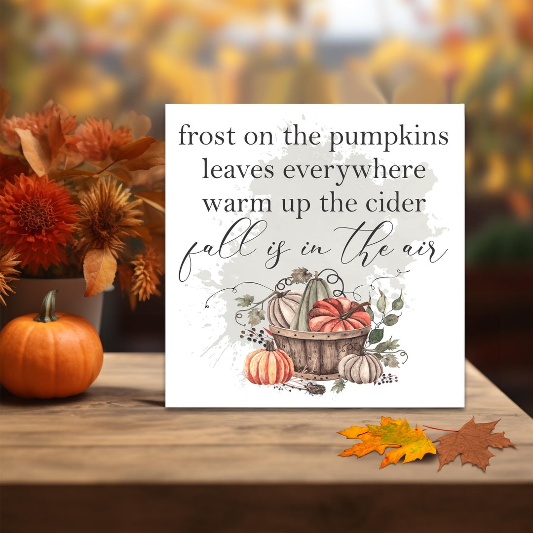 Fall Wooden Signs Set - Autumn Wall Art, Thanksgiving Decor, Seasonal ...