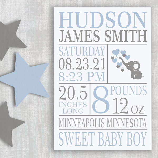 Birth Announcement Sign Boy - Etsy