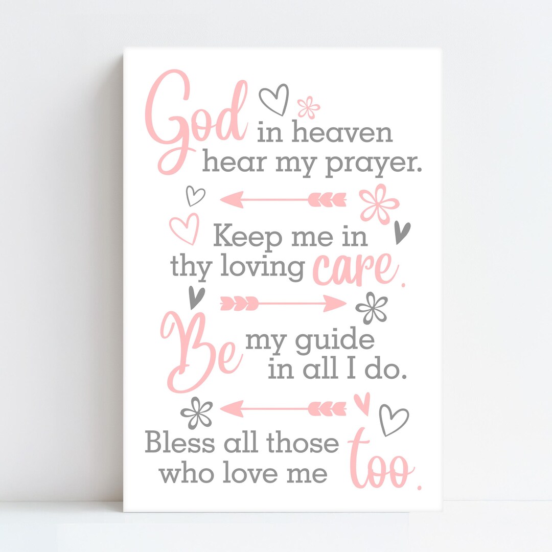 Baby Girl Prayer Sign – Christian Nursery Wall Art, Baptism Gift ...