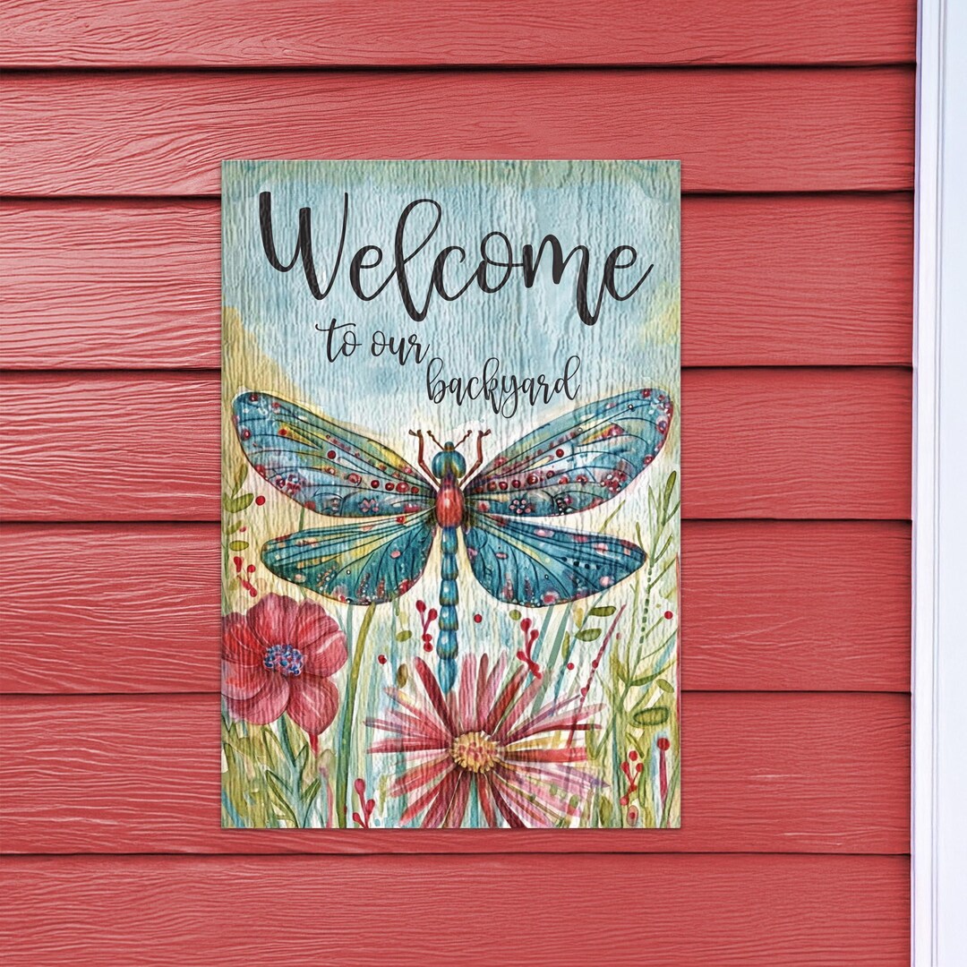 Dragonfly Welcome Sign for Porch, Colorful Outdoor Garden Decor - Etsy