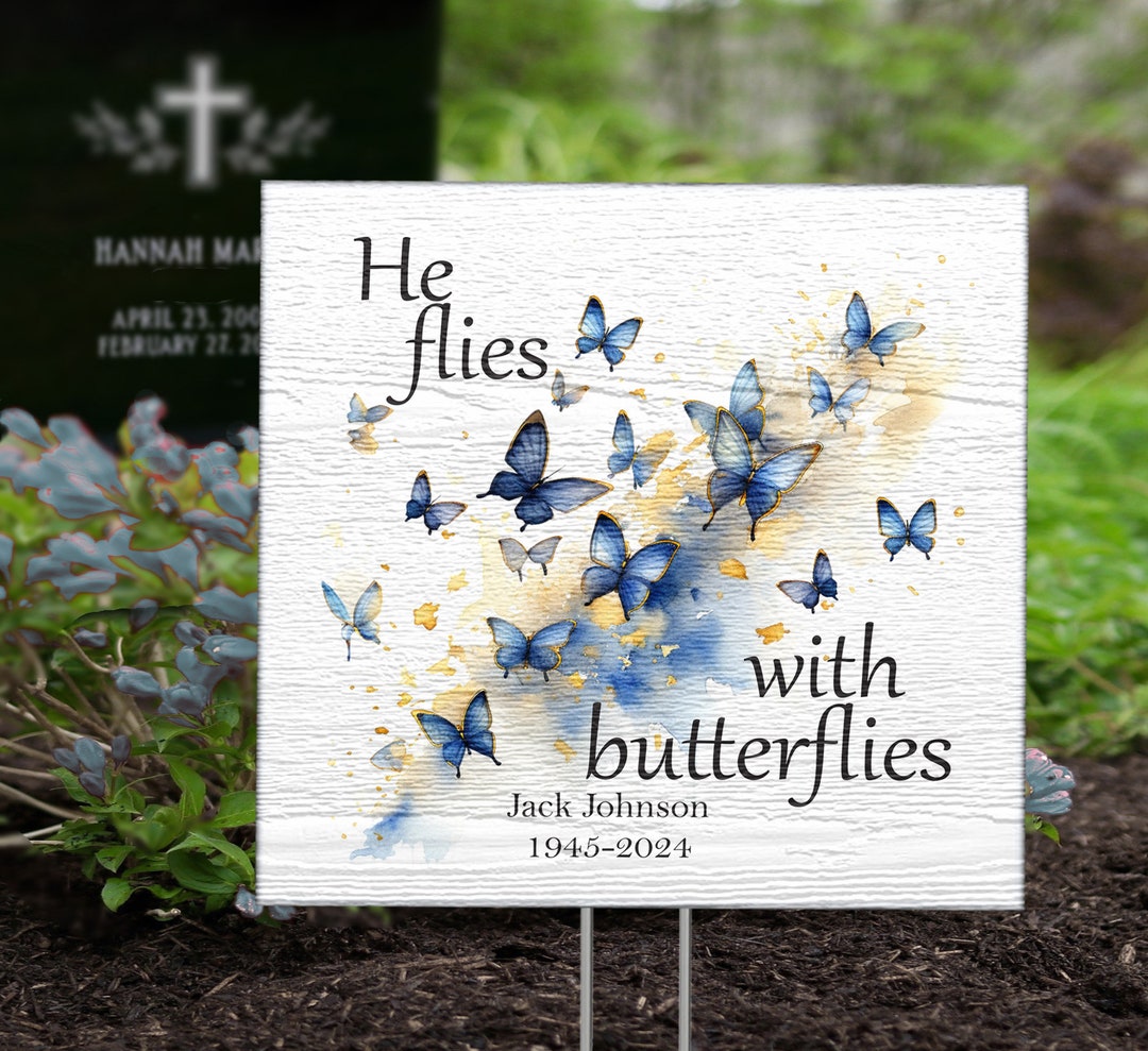 Temporary Memorial Grave Marker for Loss of Friend or Family "he Flies ...