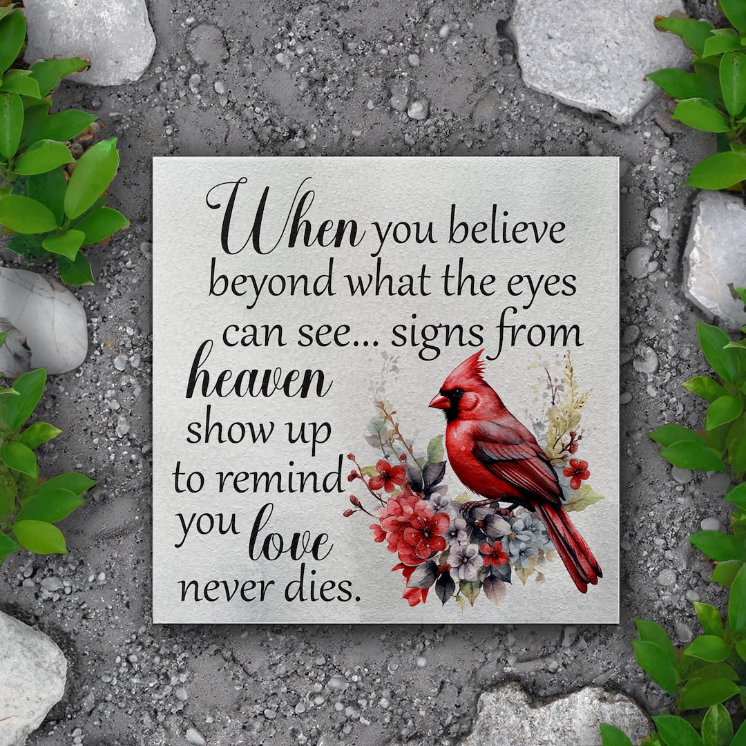 Red Cardinal Memorial Plaque | Garden Memorial Tile | When You Believe ...