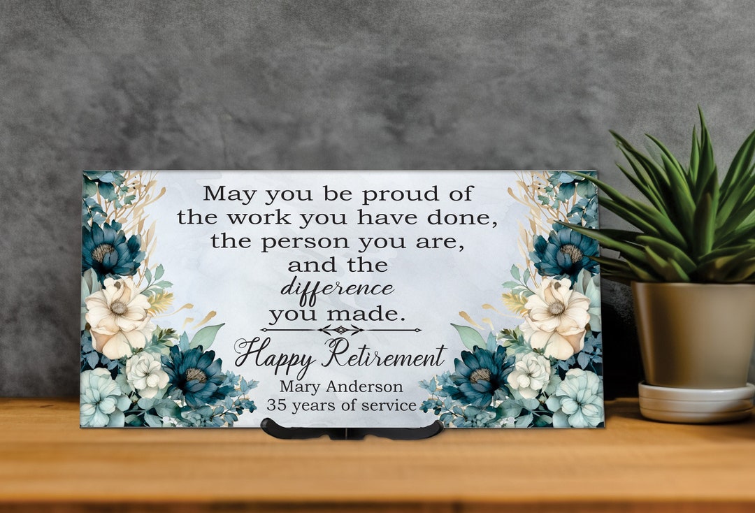 Happy Retirement Gifts Personalized Keepsake Ceramic Tile ...