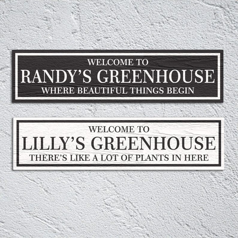 Personalized Greenhouse Welcome Sign: Garden Decor for Plant Lovers - Etsy