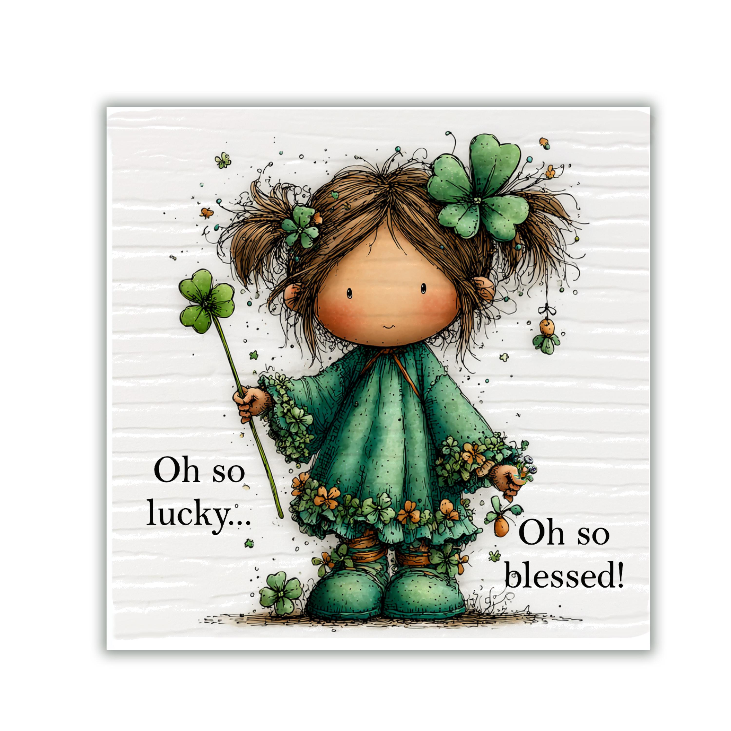 Oh so Lucky Shamrock Plaque, St Patrick’s Day Mini Decor Block - Etsy