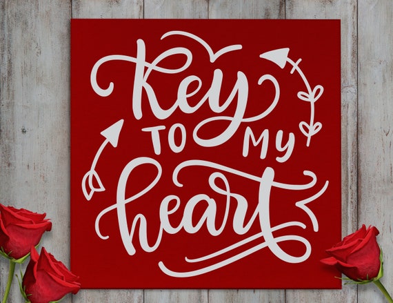 Valentines Day Decor Key to My Heart Sign Red Valentines - Etsy