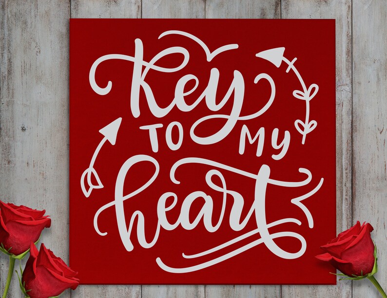 Valentines Day Decor Key to My Heart Sign Red Valentines - Etsy
